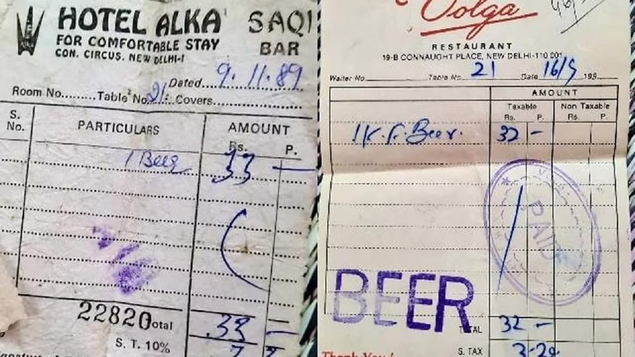 Viral: 33 টাকায় এক বোতল বিয়ার! 1989 সালের রেস্তোরাঁর বিল নিয়ে হইচই ...