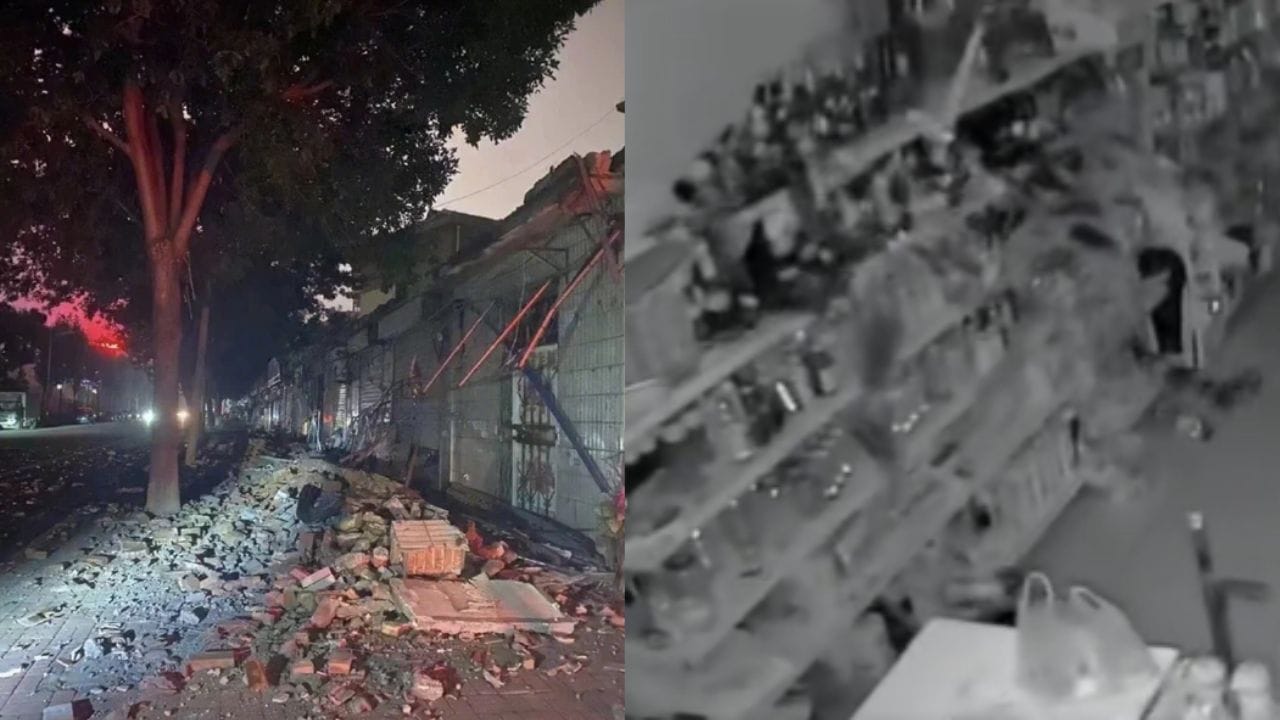 China Earthquake: দুলছে বড় বড় বিল্ডিং, নিমেষে তাসের ঘরের মতো ভেঙে ...